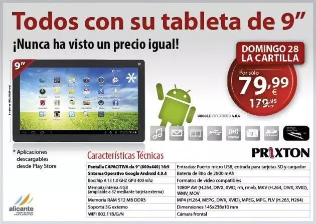 Prixton Android Tablet, ການສົ່ງເສີມການ El Mundo, ໃຫ້ພວກເຮົາເບິ່ງວ່າມັນຄຸ້ມຄ່າ 106745_4