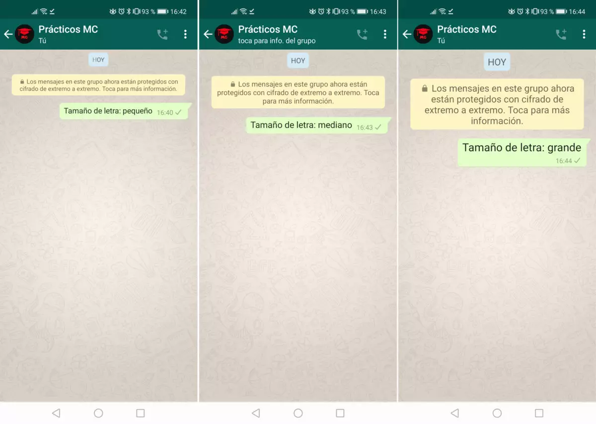 Promijenite veličinu fonta WhatsApp