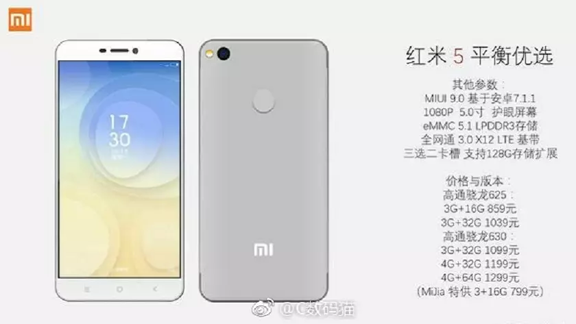 Apare Xiaomi Redmi 5, specificații complete 115476_1