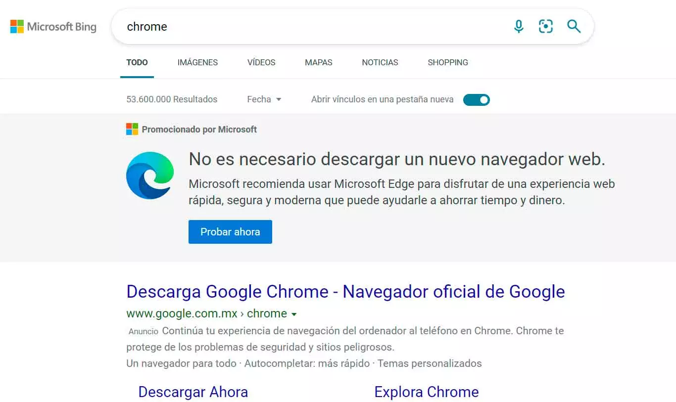 Fai mai Microsoft ma Edge i Bing