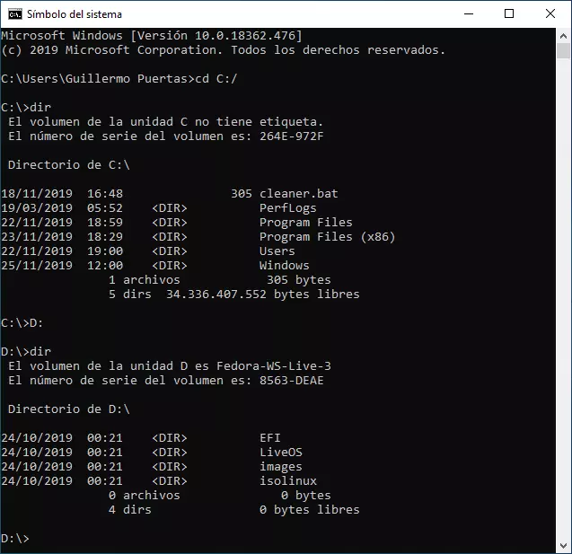 Kör bokstäver via CMD, Windows 10 MS-DOS-emulatorn