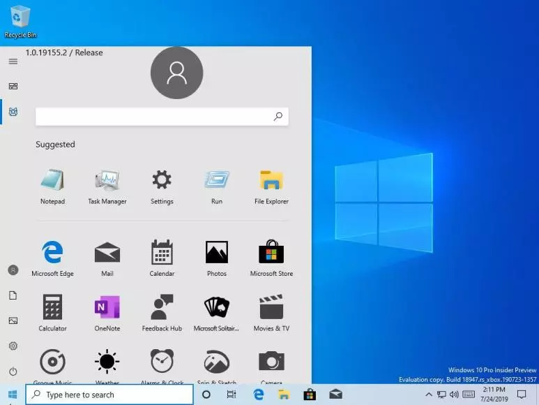 Microsoft toant fersin in nij Windows 10 startmenu dat ôfskie seit fan 