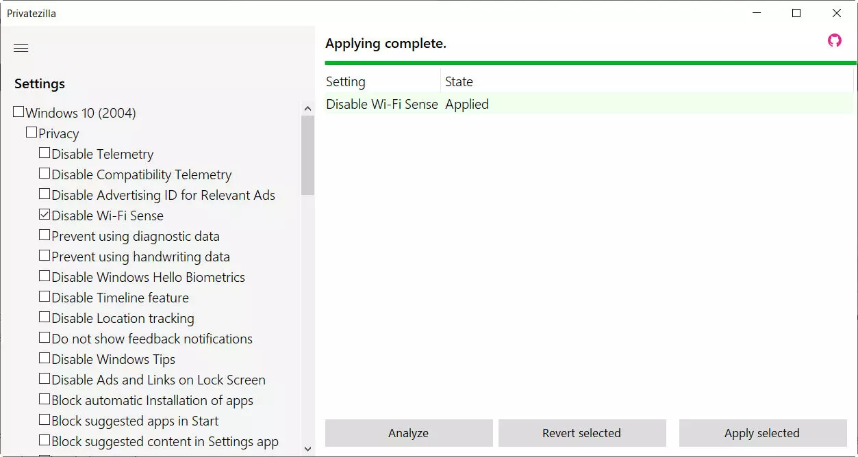 How to improve Windows 10 privacy with Privatezilla 2549_4