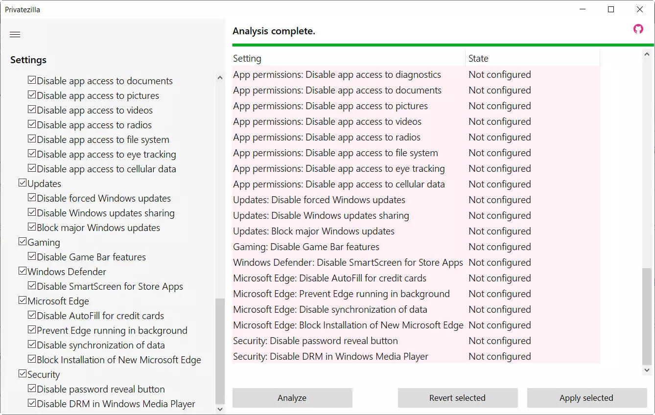 How to improve Windows 10 privacy with Privatezilla 2549_5