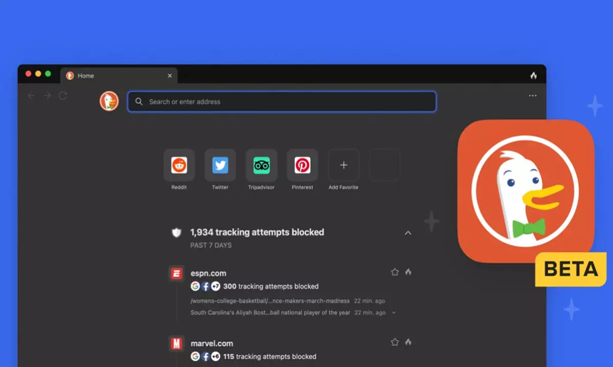 DuckDuckGo privé webbrowser Beta