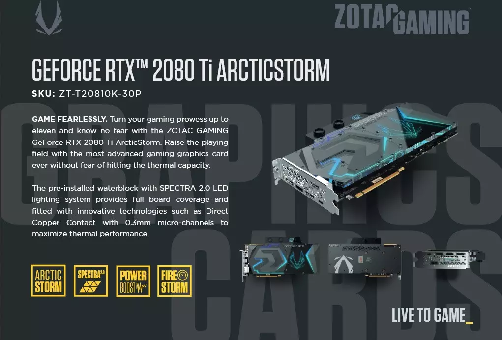 Gipataas ni Zotac ang bar gamit ang GeForce RTX 2080 Ti ArcticStorm 77595_2