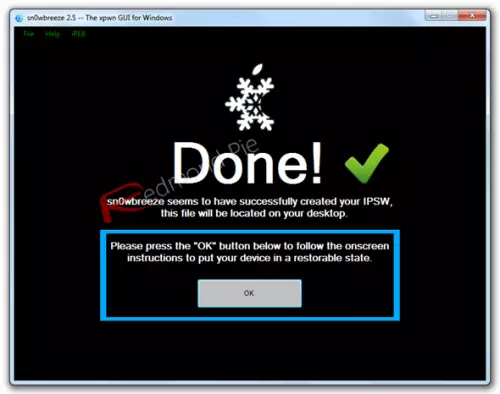 Jailbreak untethered iOS 4.3.3 ໂດຍບໍ່ມີການເພີ່ມ baseband ໃນ Windows ດ້ວຍ Sn0wBreeze 2.7.1 85556_7