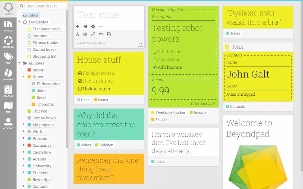 Beyondpad, ose paluga paleni i le va o Google Keep ma Evernote 96278_6